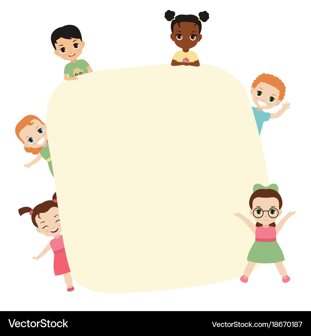 Group of happy children Royalty Free Vector Image