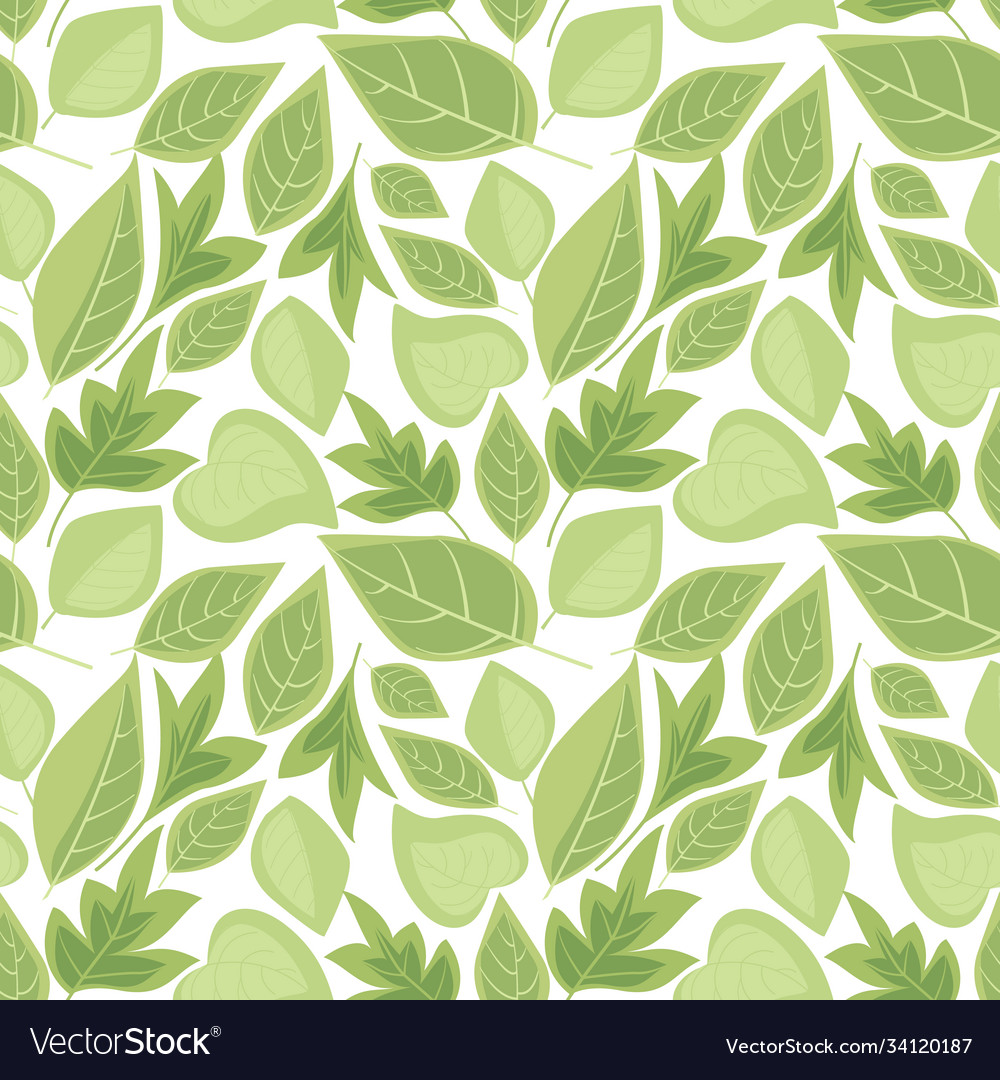 Leaves seamless pattern Royalty Free Vector Image