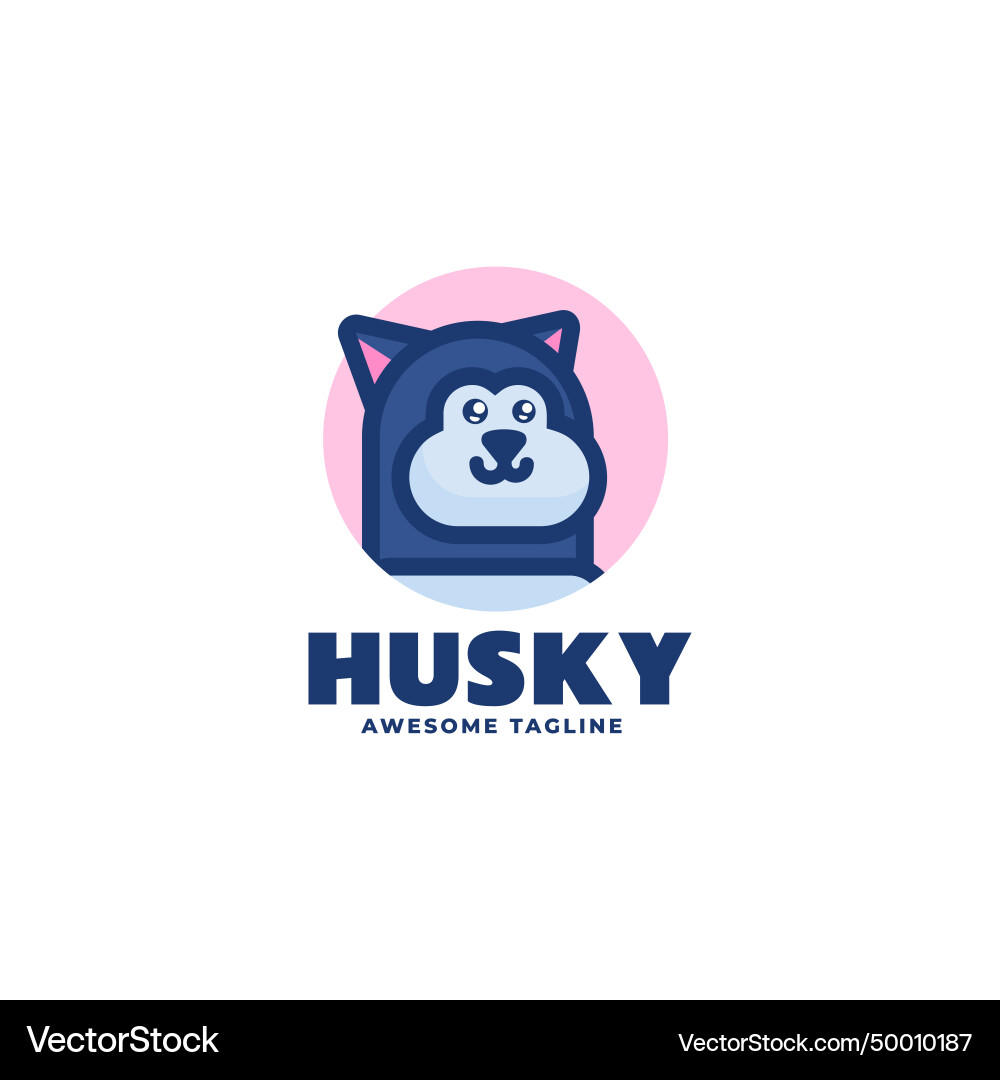 Logo husky mascot cartoon style Royalty Free Vector Image