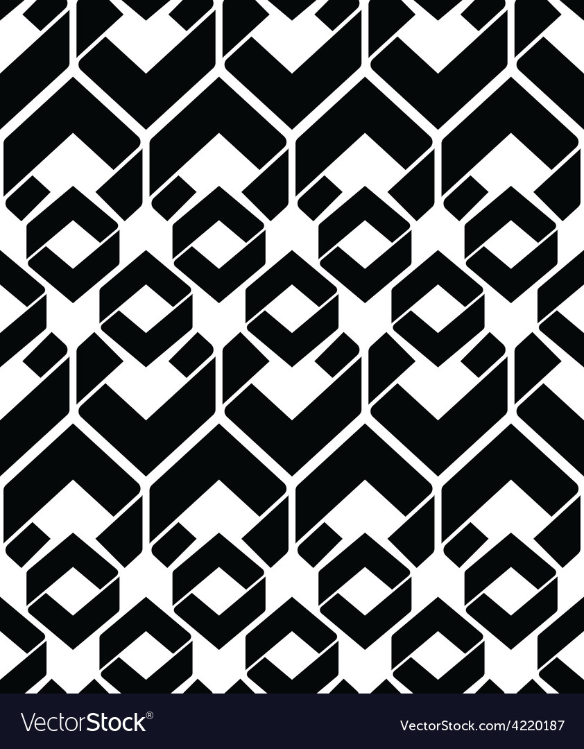 Monochrome Endless Texture With Geometric Figures Vector Image
