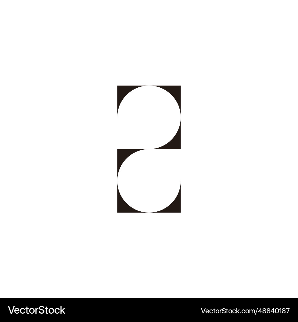 Number 2 curves squares geometric symbol simple Vector Image