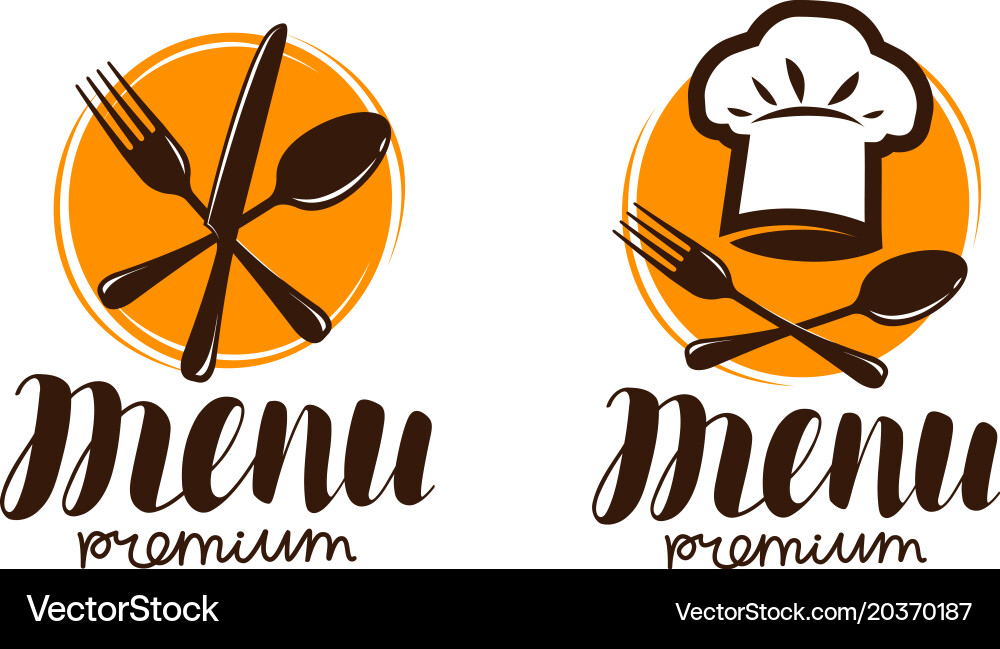 Restaurant menu logo or label cooking cuisine Vector Image