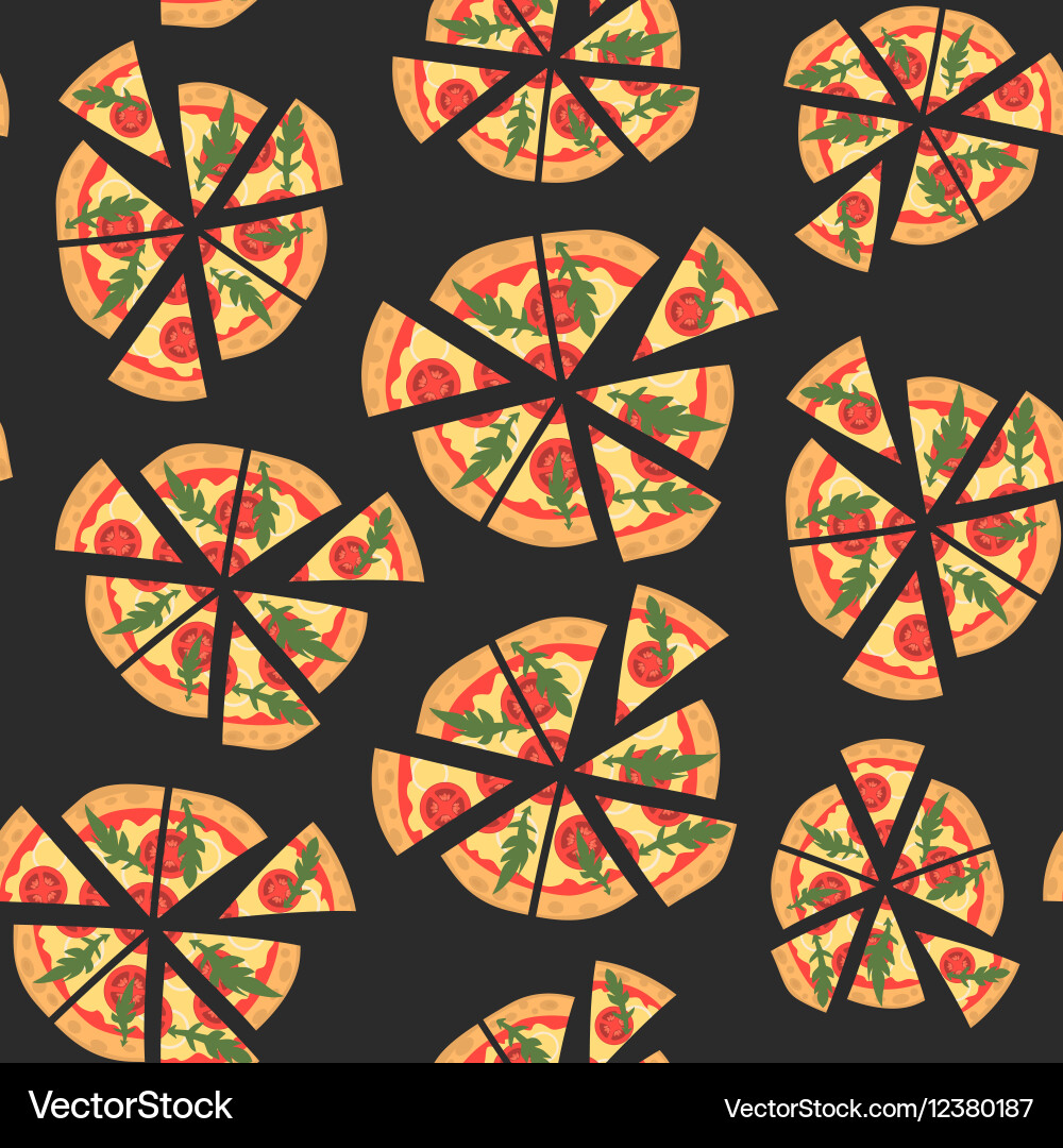 Seamless texture of pattern with margherita pizza Vector Image