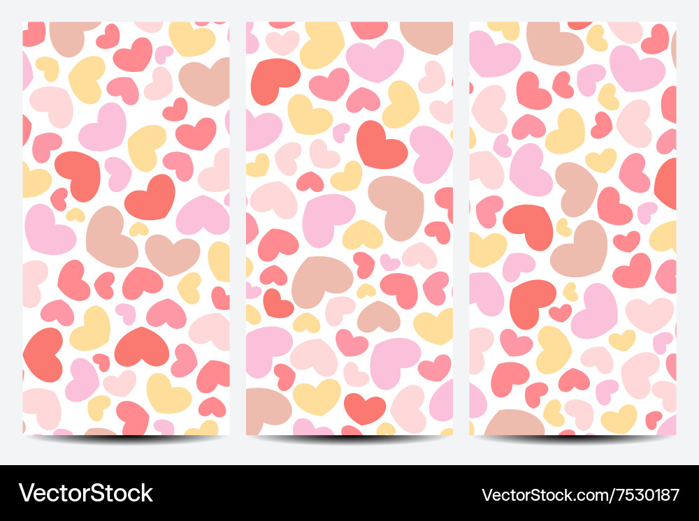 Set of flyers background with hearts Royalty Free Vector