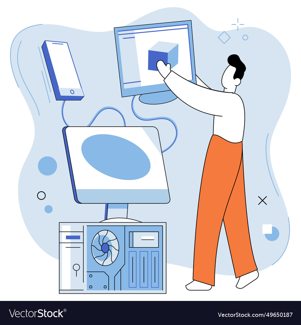 Technical support instructors Royalty Free Vector Image