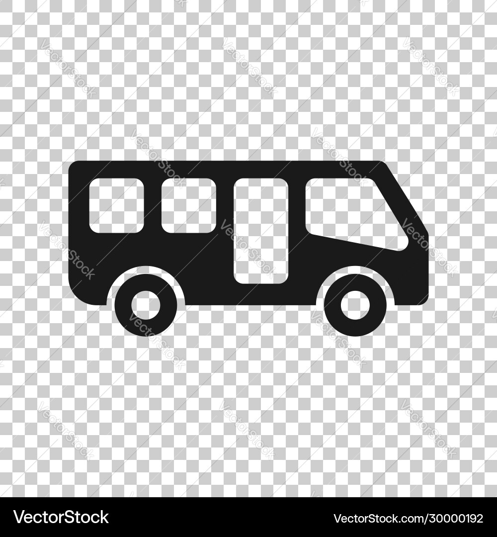 Bus icon in flat style coach on white isolated Vector Image