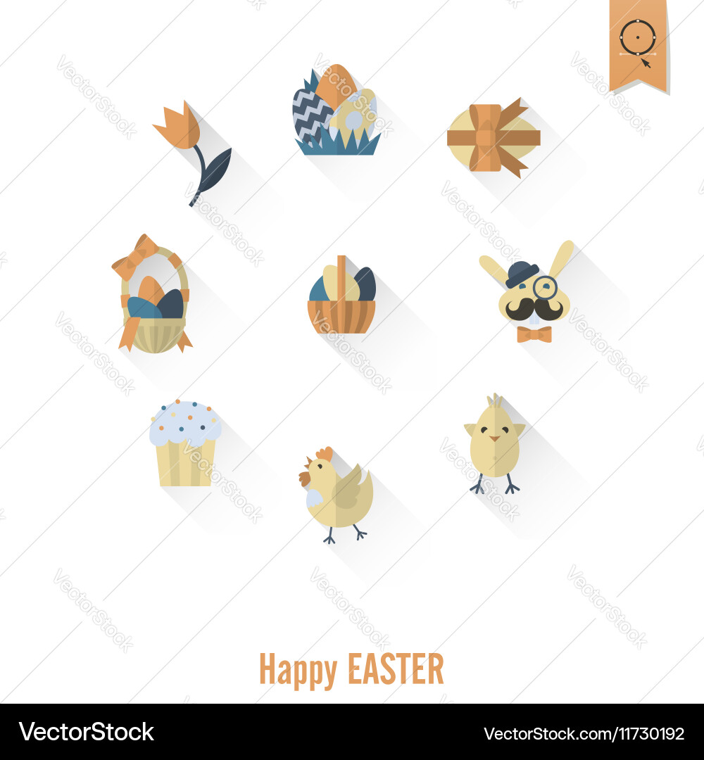 Celebration easter icons Royalty Free Vector Image