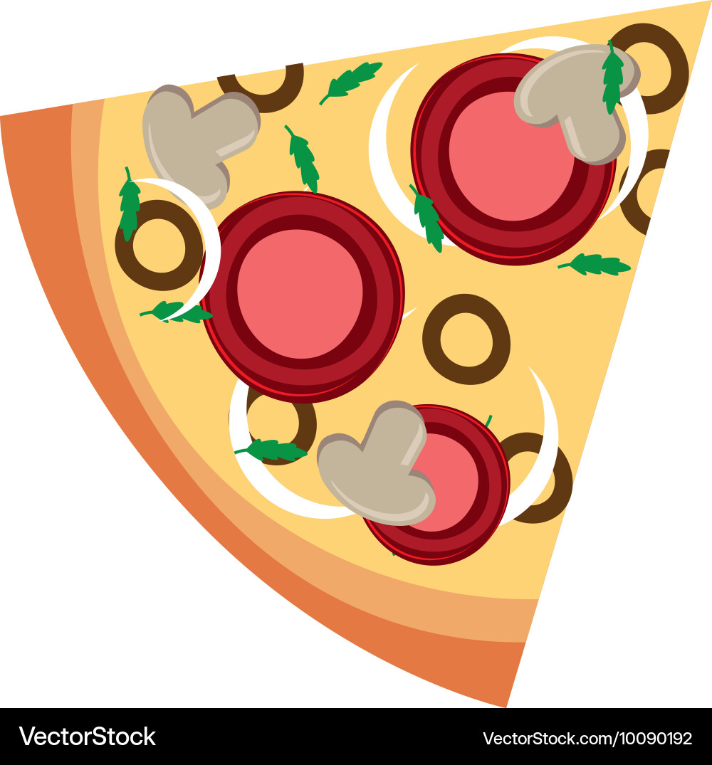 Delicious pizza fast food icon Royalty Free Vector Image