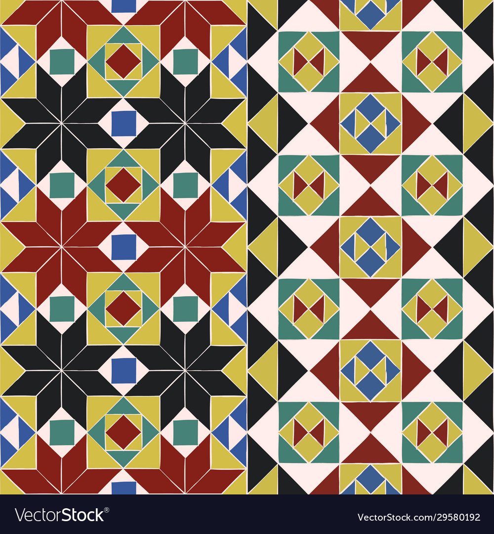 Endless pattern with geometric motif decor Vector Image