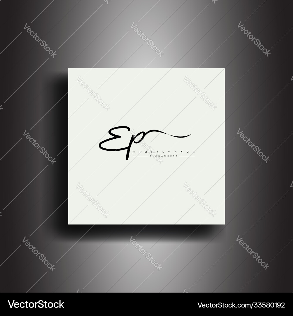 Ep signature style monogramcalligraphic lettering Vector Image