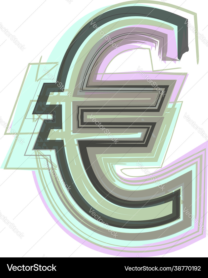 Euro symbol line logo icon design Royalty Free Vector Image