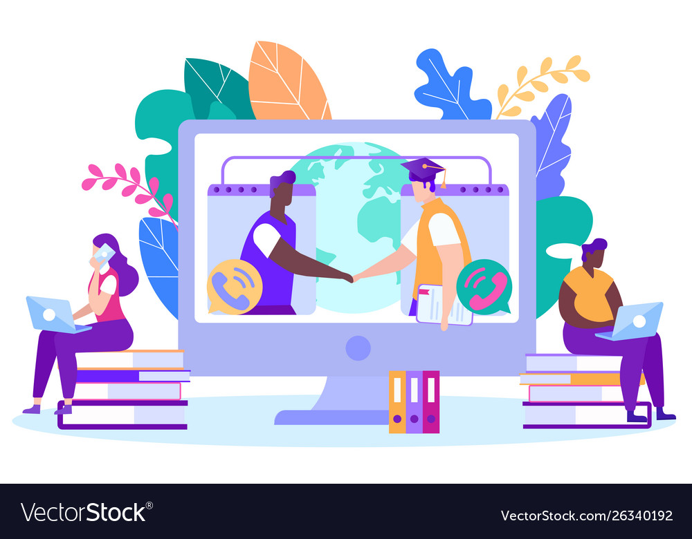 Graduation from distance learning diploma Vector Image