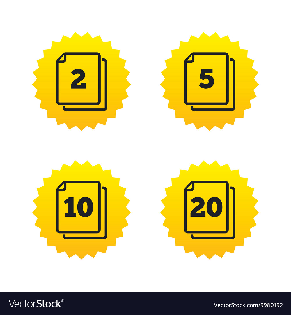 In pack sheets icons quantity per package Vector Image