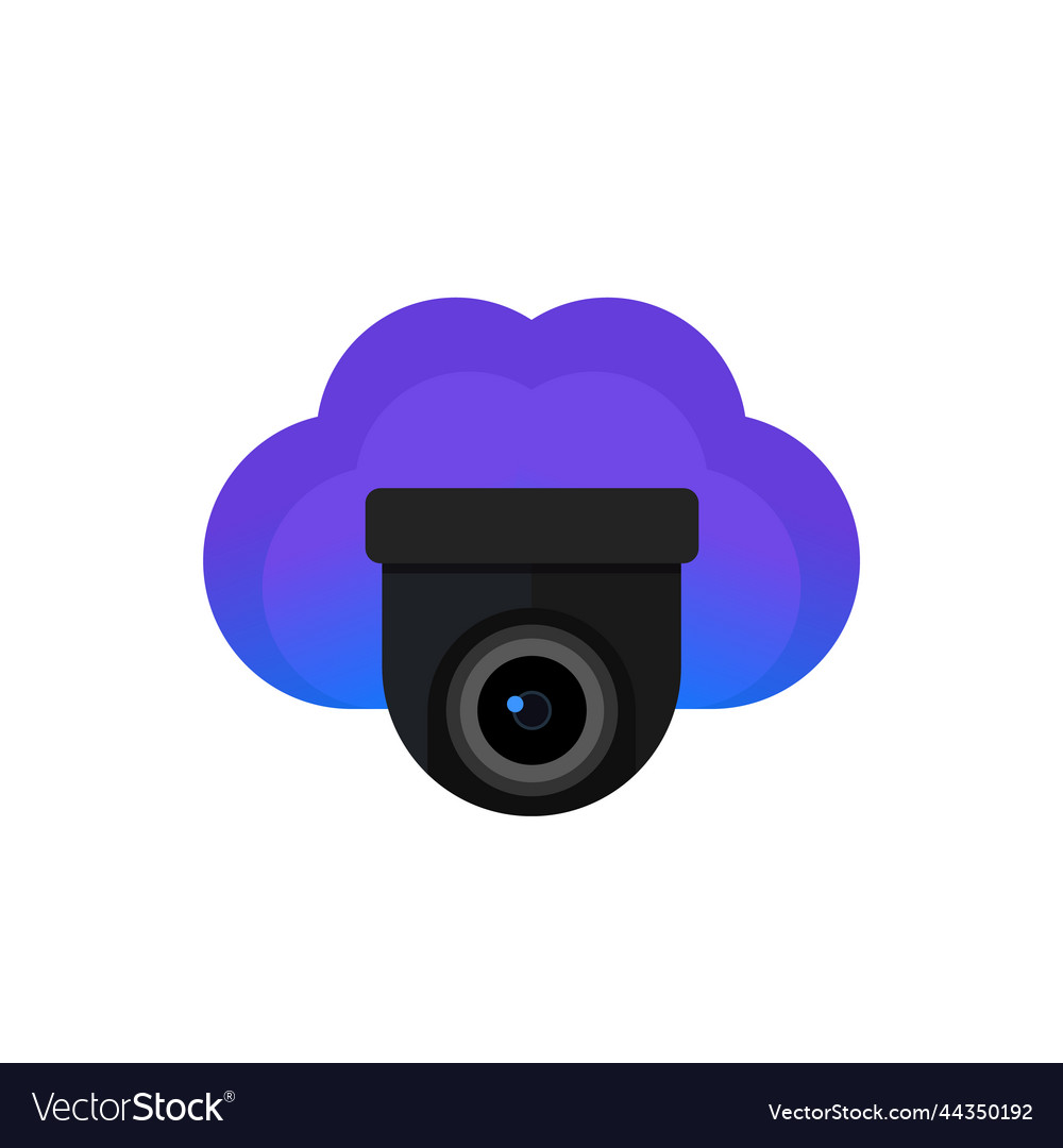 Ip camera and a cloud icon Royalty Free Vector Image