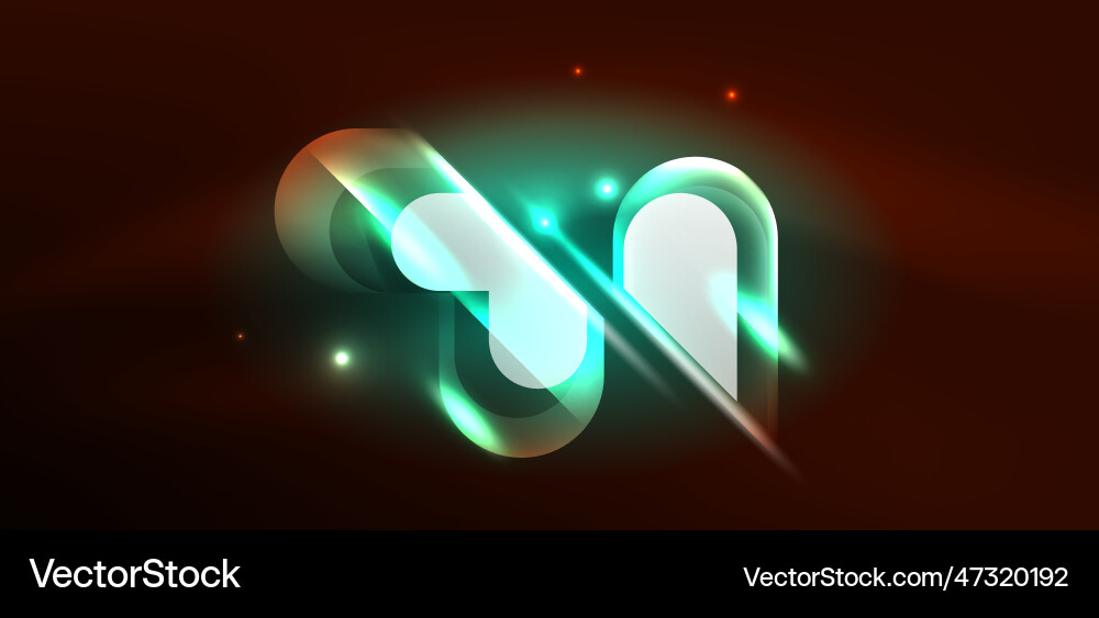 Neon glowing geometric shapes abstract Royalty Free Vector