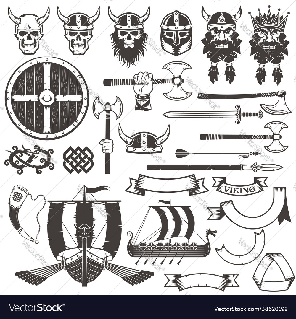 Set viking weapons Royalty Free Vector Image - VectorStock