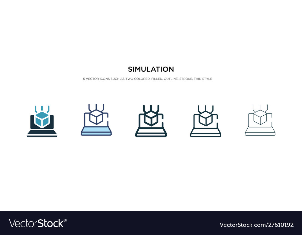 Simulation icon in different style two colored Vector Image Simulation icon in different style two colored Vector Image