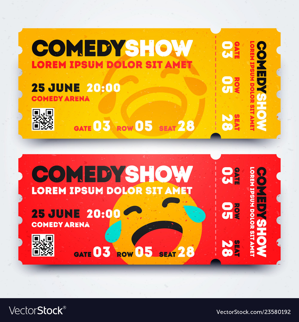 Stand Up Comedy Event Show Entry Ticket Template Vector Image