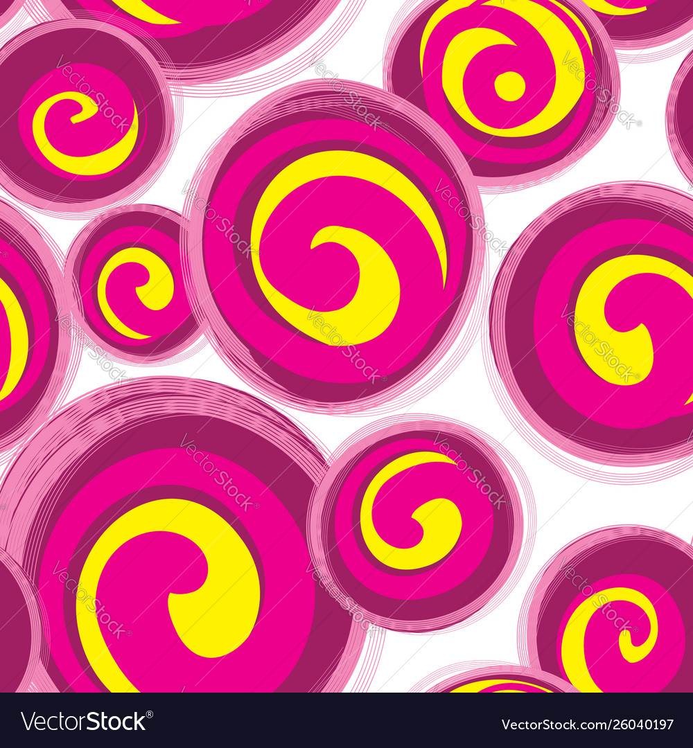 Abstract pattern with round shape forms in retro Vector Image