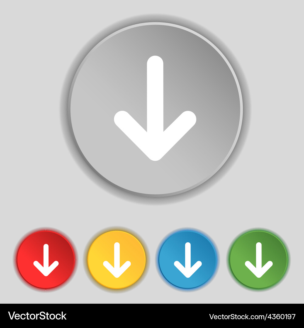 Arrow down download load backup icon sign symbol Vector Image