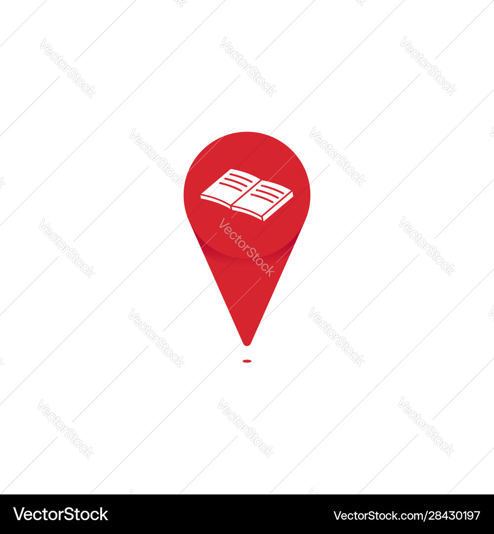 Book store shop pin point icon logo for map Vector Image