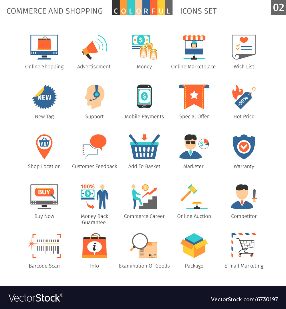 Commerce set 02 Royalty Free Vector Image - VectorStock