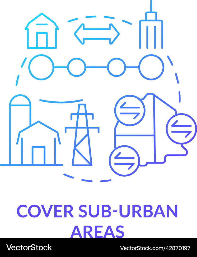 Cover suburban areas blue gradient concept icon Vector Image