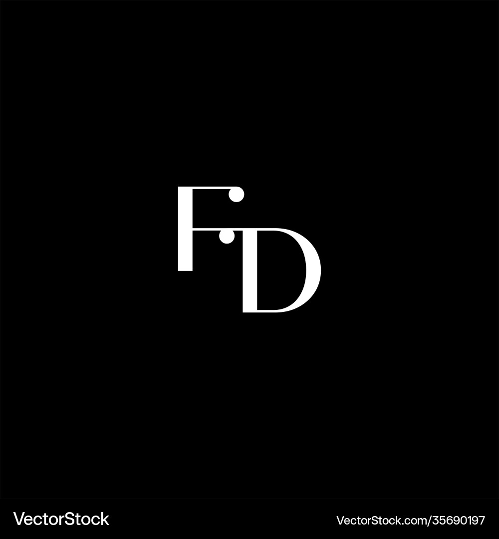 F d letter logo creative design on black color Vector Image