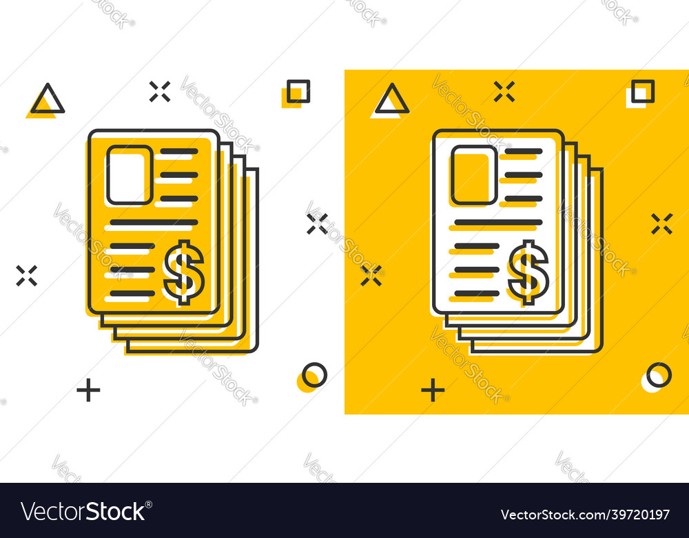 Financial statement icon in comic style document Vector Image
