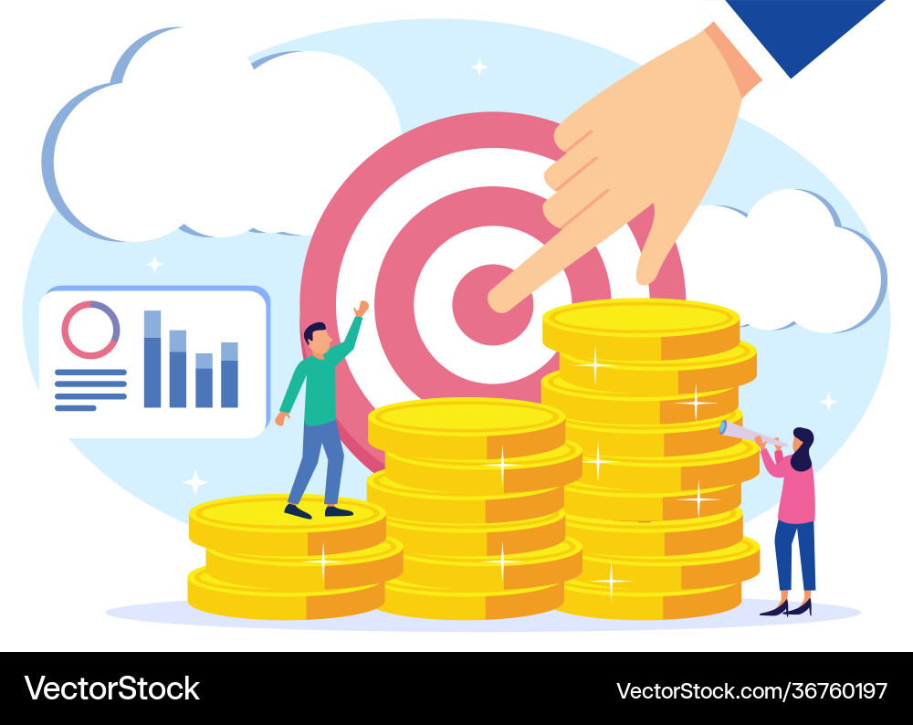Graphic cartoon character business target Vector Image