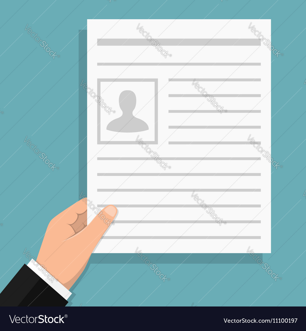 Hand holding document Royalty Free Vector Image