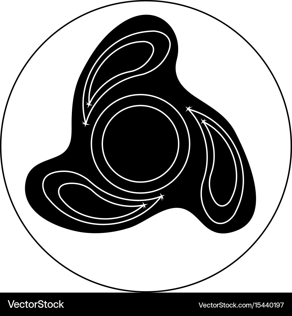 Hand spinner with blue drops on the blades Vector Image