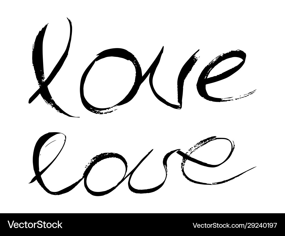 Handwritten black lettering love Royalty Free Vector Image
