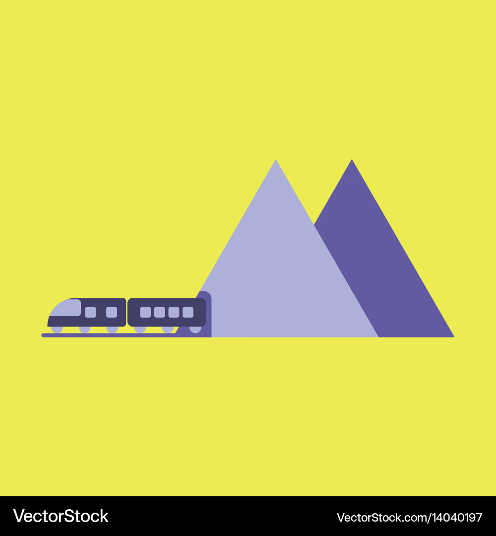 Icon in flat design for airport mountain train Vector Image