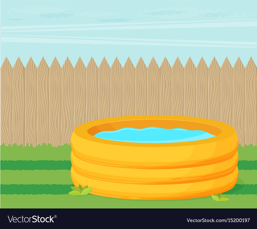 Inflatable pool flat design Royalty Free Vector Image