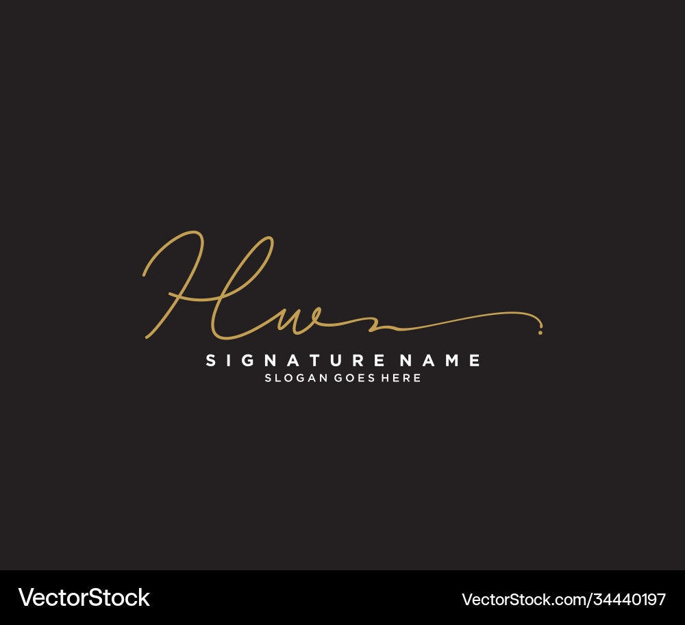 Letter hw signature logo template Royalty Free Vector Image