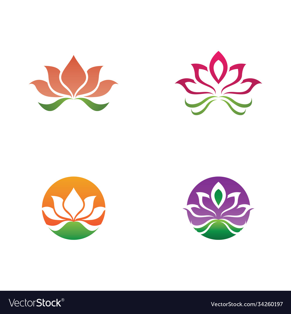 Lotus flowers design logo template Royalty Free Vector Image