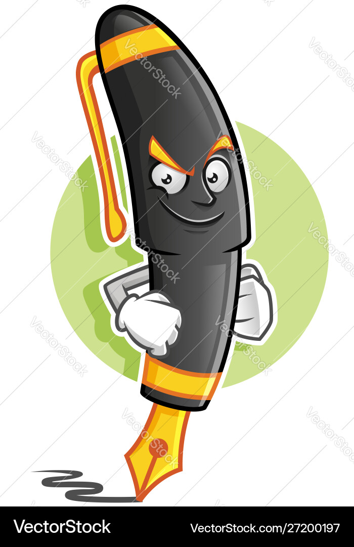 Pen character design or mascot perfect Royalty Free Vector