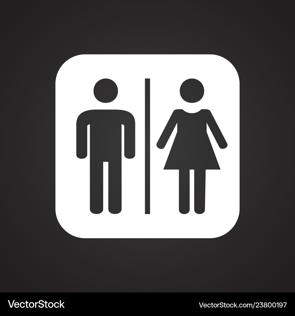 Restroom icon on black background for graphic Vector Image