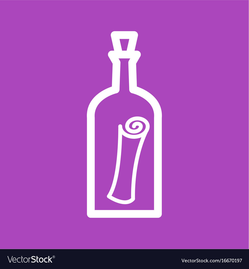 Scroll in bottle Royalty Free Vector Image - VectorStock