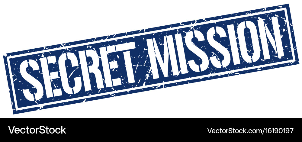 Secret mission square grunge stamp Royalty Free Vector Image