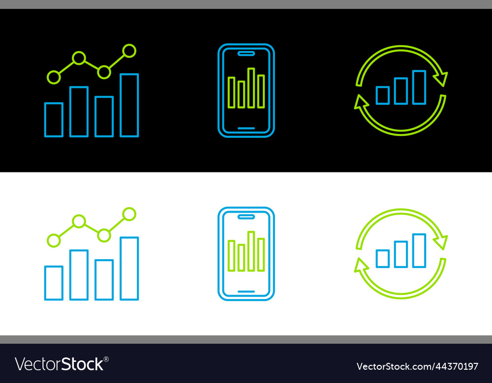 Set line graph chart infographic financial growth Vector Image Set line graph chart infographic financial growth Vector Image