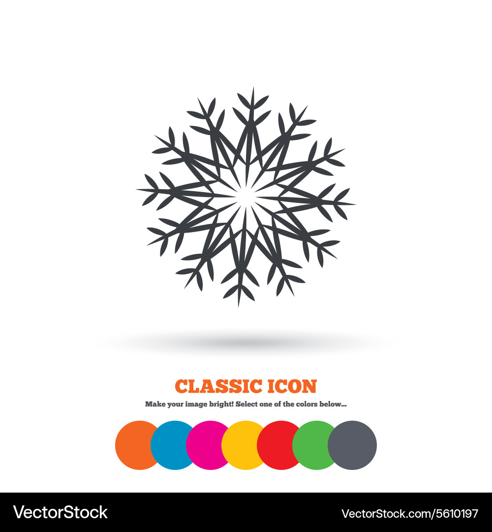 Snowflake artistic sign icon air conditioning Vector Image