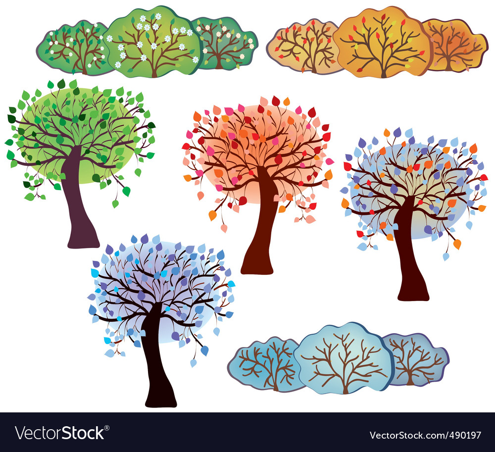 Trees bush Royalty Free Vector Image - VectorStock