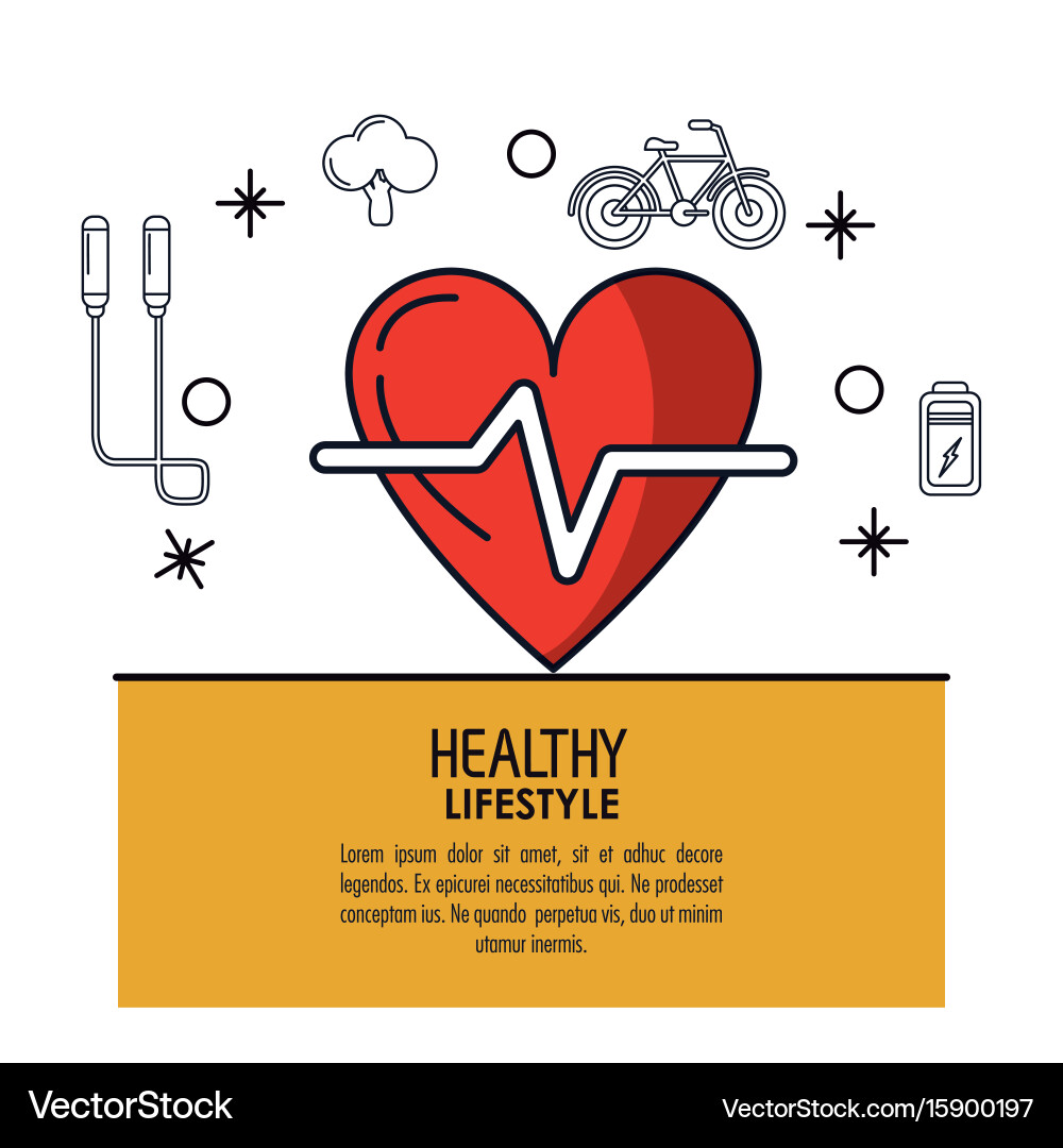 White background decorated poster healthy Vector Image