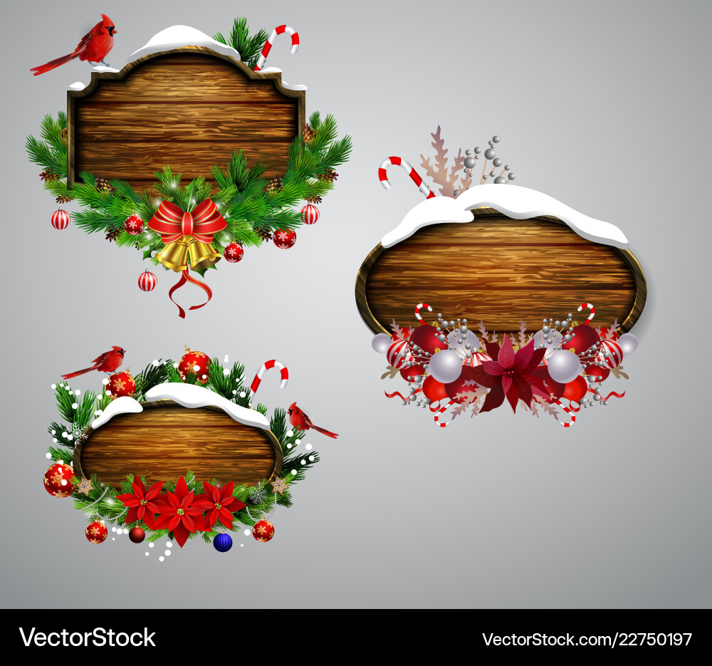 Wooden christmas board Royalty Free Vector Image
