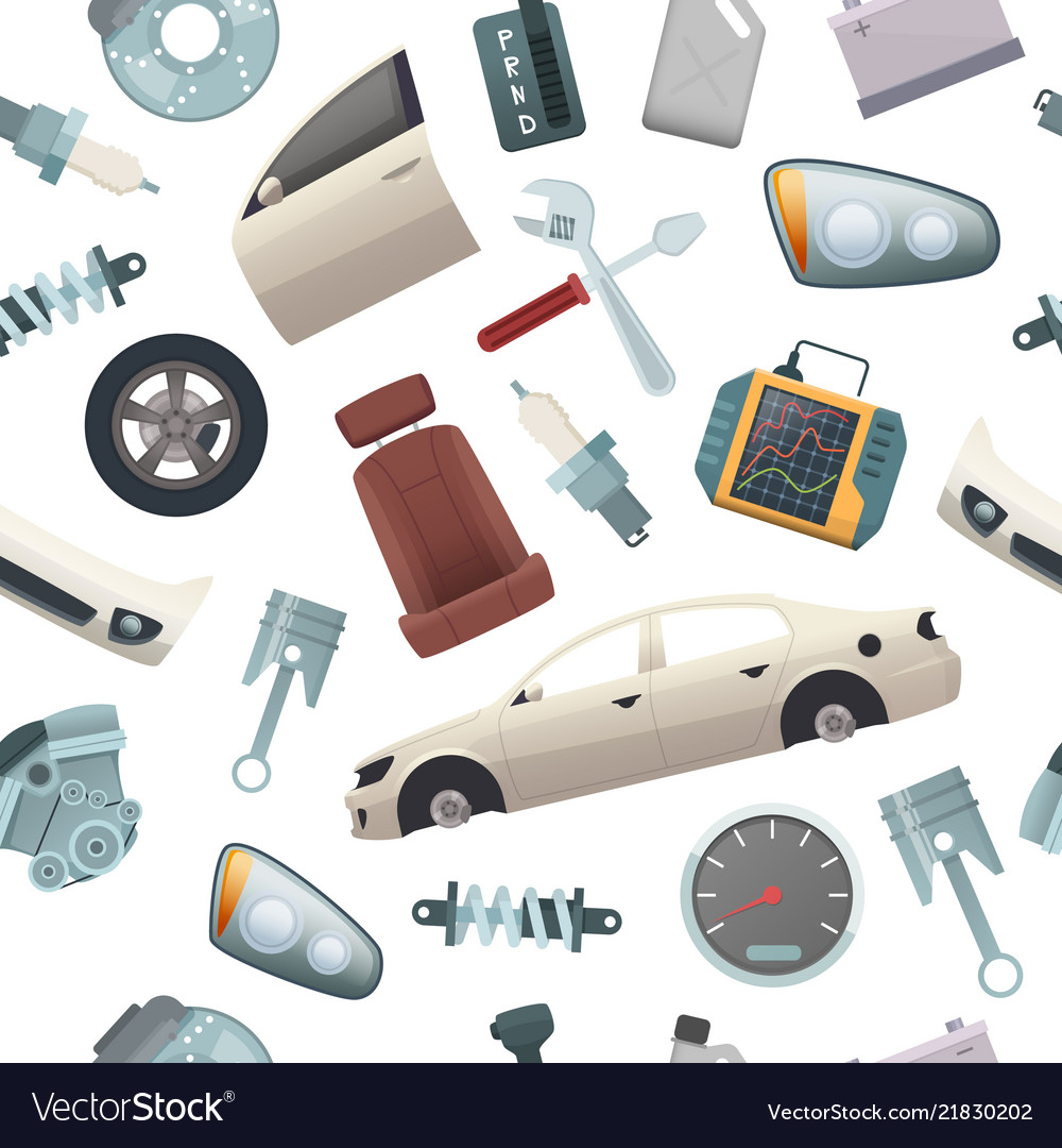 Car tools pattern mechanic details automobile Vector Image