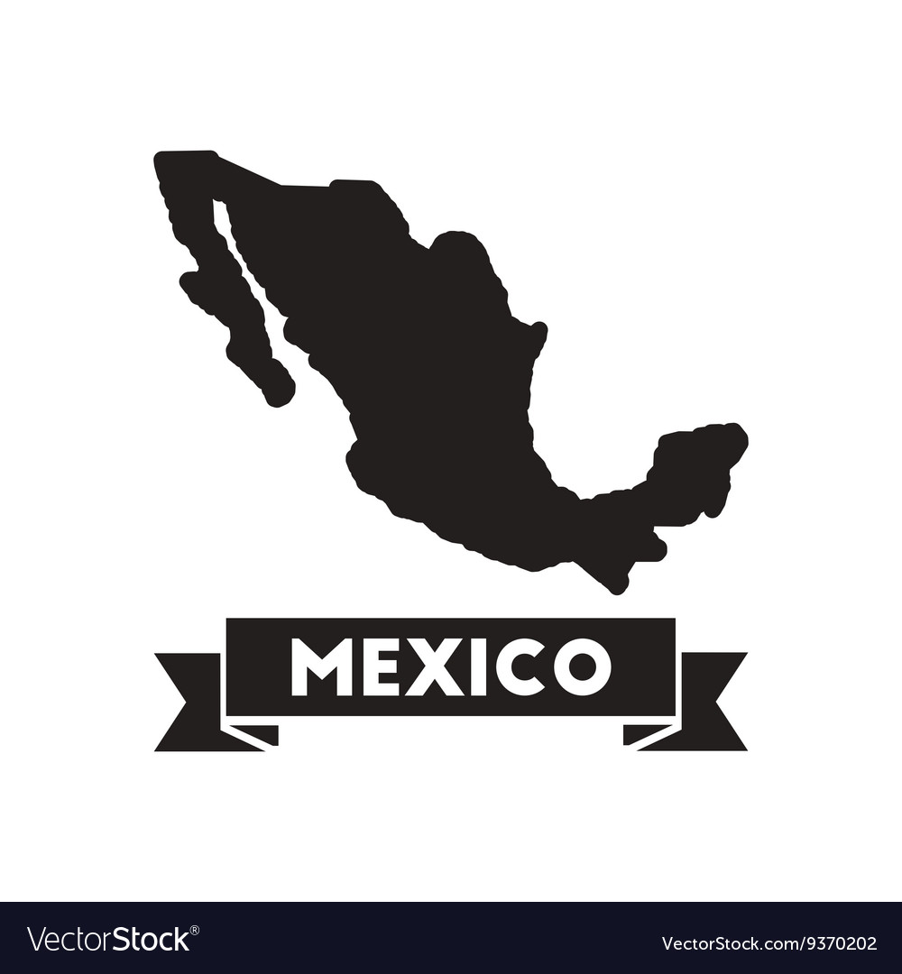 Flat icon in black and white map mexico Royalty Free Vector Flat icon in black and white map mexico Royalty Free Vector