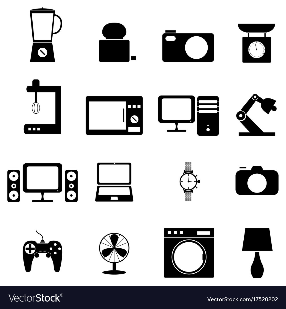 Home appliances icons set Royalty Free Vector Image