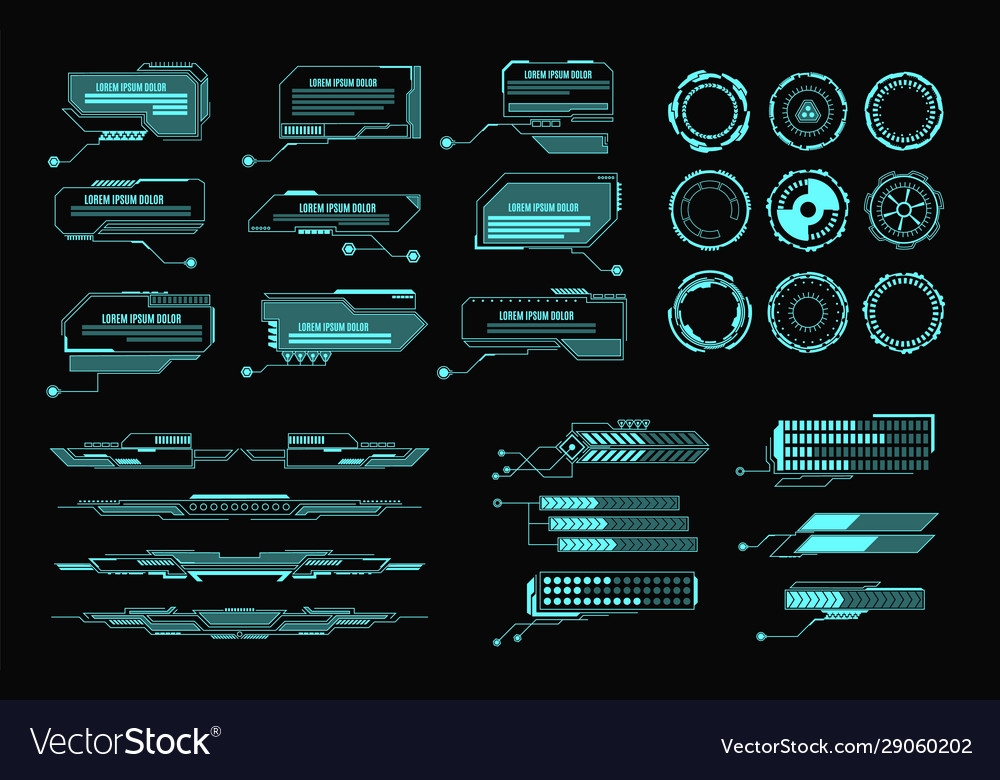Hud elements futuristic virtual screen user Vector Image